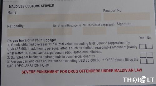 Traveller Declaration Form Maldives – HNDVWL