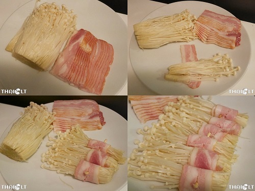 Bacon Wrapped Enoki Mushrooms – Easy Thai Appetizer | THAI.LT